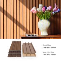 China Natural Fluted Wood Grain WPC Solid Wall Panel Waterproof Indoor Wall Cladding for sale