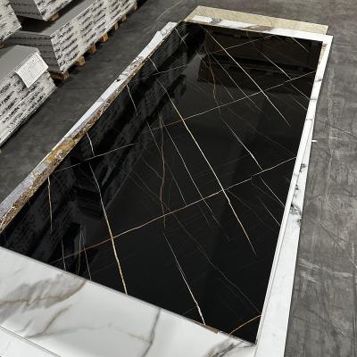 China High Gloss 2.8mm 3mm Pvc Decorative Marble Sheet Uv Coating Surface Board Indoor Room Wall Panel for sale