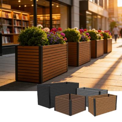 China UV Resistant Weatherproof WPC Planter Pot Raised Garden bed for Outdoor Gardens for sale