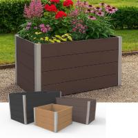 China Weatherproof Durable Recycled Composite WPC Raised Garden Bed with Modular Outdoor Planter Design for sale