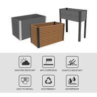 China Weatherproof Durable Recycled Composite WPC Raised Garden Bed with Modular Outdoor Planter Design for sale