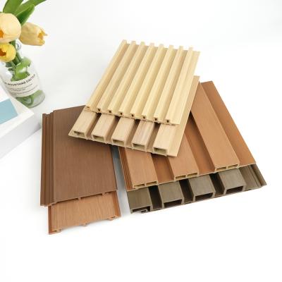 China Lightweight High Strength ASA Anti UV Outdoor Fluted Wall Cladding WPC Exterior Wall and Ceiling Panels for sale