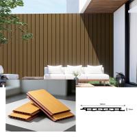 China Easy to Clean High Strength  ASA Anti UV Outdoor Fluted Co Extruded Embossed Wall Cladding WPC Exterior Wall and Ceiling Panels for sale