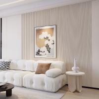 China Custom Size WPC Interior Grille Waterproof WPC Slat Wall 160mm For Living Room And TV Background Wall Panel for sale
