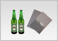 China Washable Silver Metallic Paper With Laser Holographic  Wood Pulp Material Beer Bottle Label in 70gsm for sale