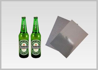 China Washable Silver Metallic Paper With Laser Holographic  Wood Pulp Material Beer Bottle Label in 70gsm for sale