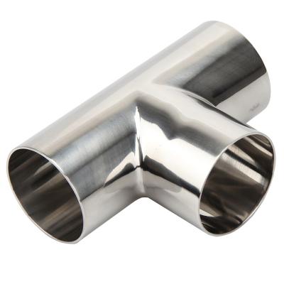 China Stainless Steel 304/316L Polishing Surface Sanitary Welding Equal Tee for Beer Industry for sale