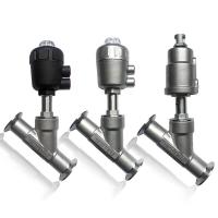 China Tri-Clamp Ends Pneumatic Actuator Angle Seat Valve with Stainless Steel 304 Cylinder for sale