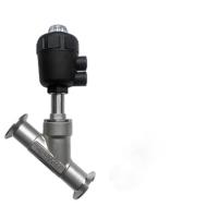 China Tri-Clamp Ends Pneumatic Actuator Angle Seat Valve with Stainless Steel 304 Cylinder for sale