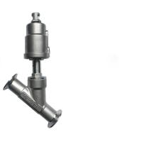 China Tri-Clamp Ends Pneumatic Actuator Angle Seat Valve with Stainless Steel 304 Cylinder for sale