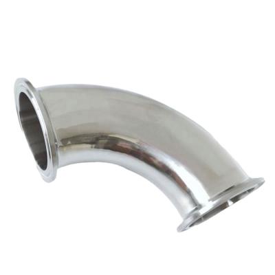 China RTS Sanitary Elbow Pipe Fitting 90 Deg Elbow Stainless Steel 90 Degree Clamp Connection for sale