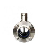China Sanitary Stainless Steel 304 316L Manual Three-Piece Welded Flange Wafer Butterfly Valve for sale