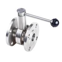China Sanitary Stainless Steel 304 316 Pull Rod Flange Butterfly Valve for Food Processing for sale