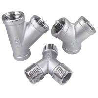 China Casting WZ Stainless steel 201 304 316 Y-shaped internal thread tee fitting joint NPT BSP for sale