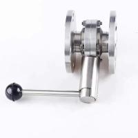 China Sanitary Stainless Steel 304 316 Pull Rod Flange Butterfly Valve for Food Processing for sale