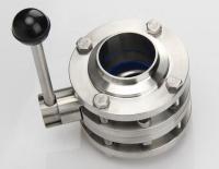 China Heavy-Duty Manual Sanitary 304 316L Stainless Steel 3 Piece Flange Clamp Butterfly Valve for sale