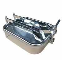 China Sanitary Non Pressure Oval Manhole Cover in Stainless Steel with Equal Connection for sale