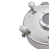 China Sanitary SS304 SS316L Stainless Steel Round Pressure Manhole Cover for sale