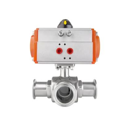 China Quick Installation WZ SS304 Sanitary Class 25 38 Clamp 3 Way Ball Valve with Silver Finish for sale