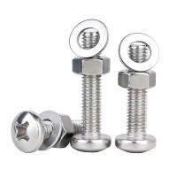 China Equal M2 M3 M4 SS304 SS316 Cross Recessed Countersunk Flat Head Screws and Hexagon Nut Flat Washer Set for sale