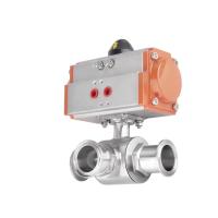 China Quick Installation WZ SS304 Sanitary Class 25 38 Clamp 3 Way Ball Valve with Silver Finish for sale