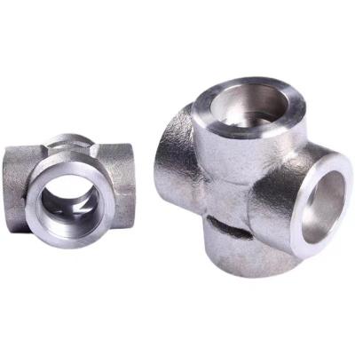 China Forged 304 Stainless Steel 4 Way Cross Pipe Fitting Connector WZ 3/8