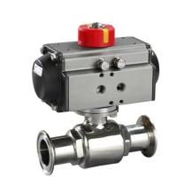 China Stainless Steel 304 Tri Clamp Connection Sanitary Food Safe Pneumatic Actuator Ball Valve for sale