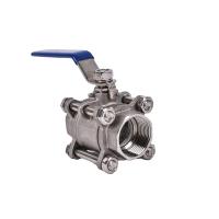 China Stainless Steel 304 3PC Ball Valve for Water Media Silver Tri-Clamp Clover Pipe Lined for sale