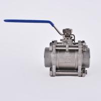 China Stainless Steel 304 3PC Ball Valve for Water Media Silver Tri-Clamp Clover Pipe Lined for sale