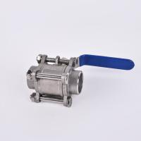 China Stainless Steel 304 3PC Ball Valve for Water Media Silver Tri-Clamp Clover Pipe Lined for sale