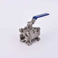 China Stainless Steel 304 3PC Ball Valve for Water Media Silver Tri-Clamp Clover Pipe Lined for sale