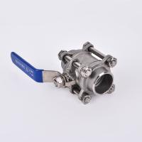 China Stainless Steel 304 3PC Ball Valve for Water Media Silver Tri-Clamp Clover Pipe Lined for sale