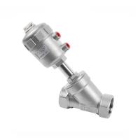 China Control DN15 1/2 inch Stainless Steel Pneumatic Water Steam Control Angle Seat Valve for sale