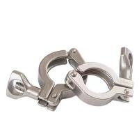 China WZ Sanitary Tri Clamp Stainless Steel304 316 Casting Ferrule Flange Pipe Double Pin Clamp 1/8