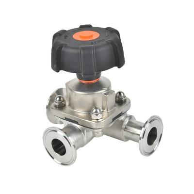 China Stainless Steel Sanitary Tri-Clamp 3-Way Diaphragm Valve for Customized Requirements for sale