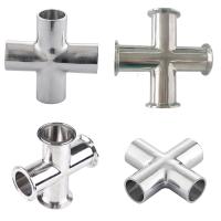 China Custom ISO Sanitary Stainless Steel 304 316 4 Way Pipe Fitting Welding Clamped Cross for sale