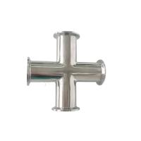 China Custom ISO Sanitary Stainless Steel 304 316 4 Way Pipe Fitting Welding Clamped Cross for sale