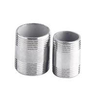 China Thread Connection Sanitary 201 304 Stainless Steel Double Round Thread Pipe Nipple for sale