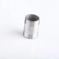 China Thread Connection Sanitary 201 304 Stainless Steel Double Round Thread Pipe Nipple for sale