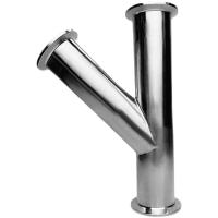 China Equal Stainless Steel 304 316 Sanitary Clamped Lateral Tee 45 Degree Y Branch Pipe Fitting for sale