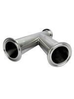 China Equal Stainless Steel 304 316 Sanitary Clamped Lateral Tee 45 Degree Y Branch Pipe Fitting for sale