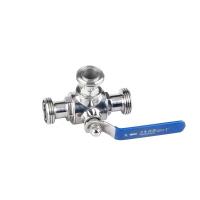 China WZ 3 way ball valve for medical tanks DIN 3A SMS Equal Stainless steel 304 316 316l for sale