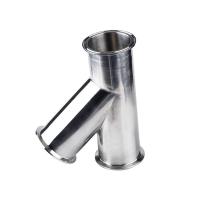 China Equal Stainless Steel 304 316 Sanitary Clamped Lateral Tee 45 Degree Y Branch Pipe Fitting for sale