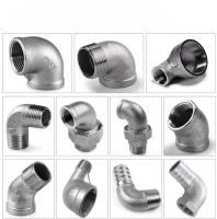 China Round Head Code Stainless Steel 304 Double Male Threaded 90 Degree Elbow Pipe Fittings for sale