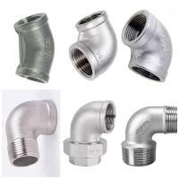 China Round Head Code Stainless Steel 304 Double Male Threaded 90 Degree Elbow Pipe Fittings for sale
