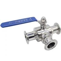 China Stainless Steel 304 316 316L Casting Sanitary 3-Way Manual Ball Valve 1/2 Inch DIN 3A SMS for sale