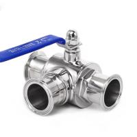 China Stainless Steel 304 316 316L Casting Sanitary 3-Way Manual Ball Valve 1/2 Inch DIN 3A SMS for sale