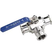 China Stainless Steel 304 316 316L Casting Sanitary 3-Way Manual Ball Valve 1/2 Inch DIN 3A SMS for sale