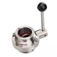 China Food Grade Quick Installation Butterfly Valve DIN 3A SMS Stainless Steel 304 316 316L for sale