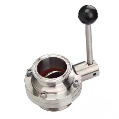 China Food Grade Quick Installation Butterfly Valve DIN 3A SMS Stainless Steel 304 316 316L for sale
